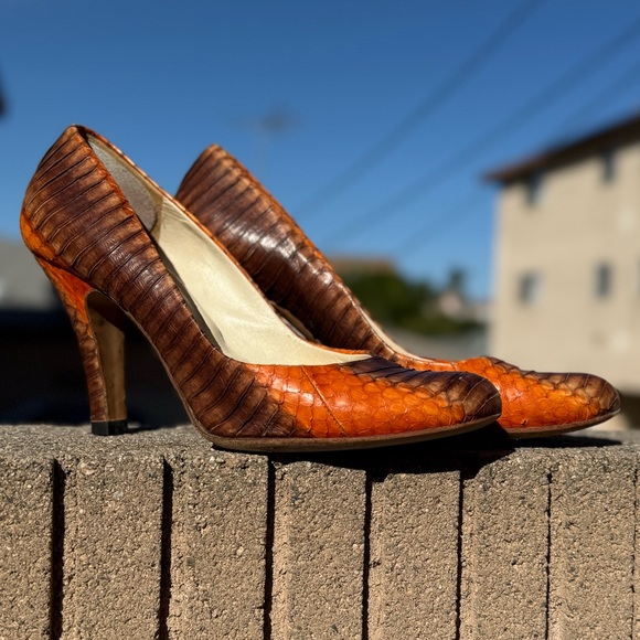 Prada | Shoes | Prada Vintage Snakeskin Heels | Poshmark